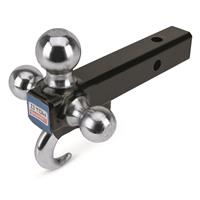 TowSmart Class IV Chrome Tri-Ball Trailer Hitch Ball Mount with Hook ...